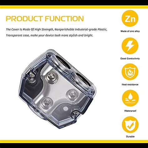 Apeixoto Power Distribution Block 0 Gauge In 4 Gauge Out 2 Way Copper Amp Power Distribution