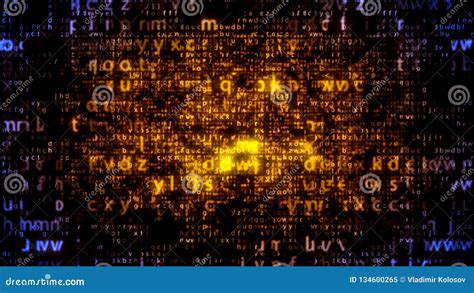 Yellow Matrix Letters Shining Brightly Stock Illustration Illustration Of Matrix Plazma