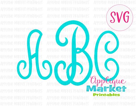 Scroll Monogram Cutting Font File Svg Dxf  Etsy