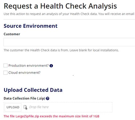 Kb 2203 Health Check Data Collection Zip File Exceeds The Maximum Size