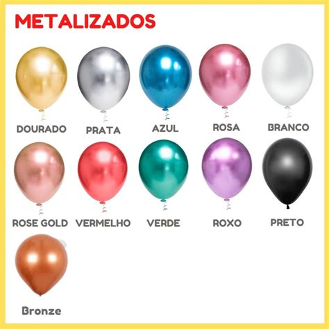 Balão Bexiga Metalizado Cromado N9 C 25 Unidades Art Látex no Elo7