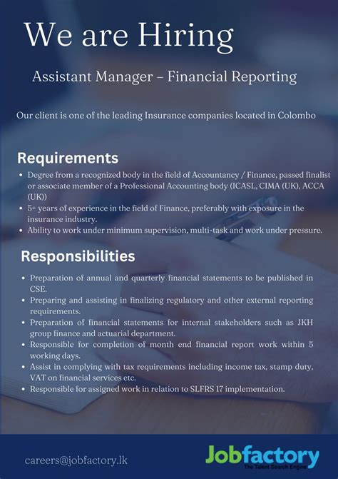 Jobfactory On Linkedin Hiring Finance Jobfactory Operations