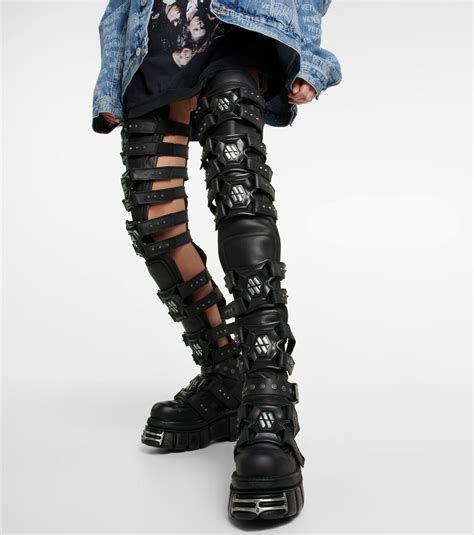 Vetements X New Rock Leather Platform Boots Vetements