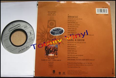 Totally Vinyl Records Bon Jovi Jon Miraclebang A Drum 7 Inch