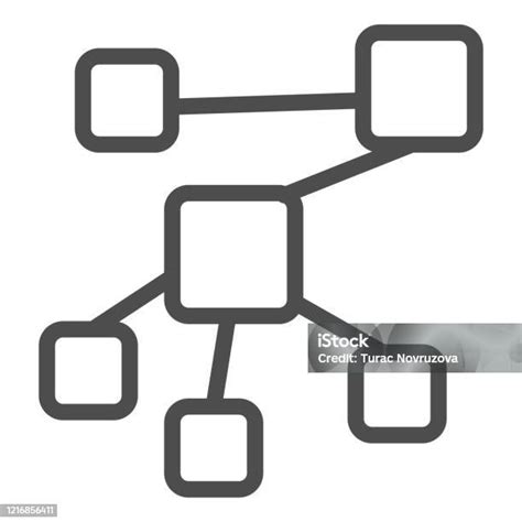 Icône De Ligne De Structure De Mindmap Diagramme De Réseau Et Symbole