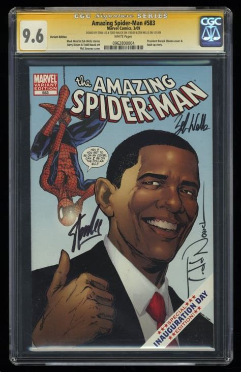Amazing Spider Man 583 Cgc Nm 96 White Pages Barack Obama Comic