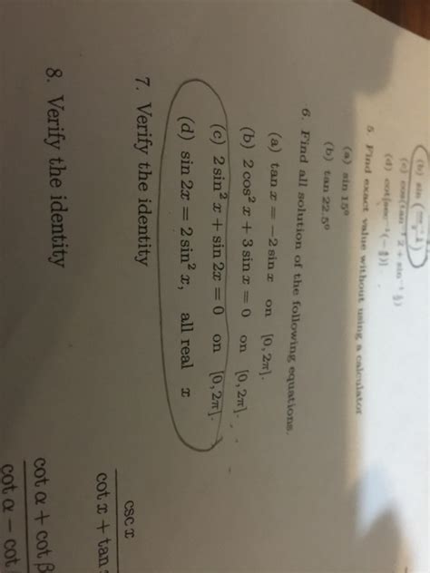 solved find exact value without using a calculator sin