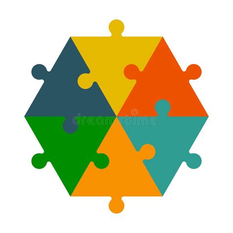 Triangle Puzzle Piece A Hexagon Made Of Coloured Triangular Puzzle