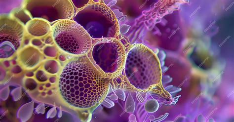 Premium Photo Microscopic View Of A Pollen Grain From A Flower Revealing The Intricate Network