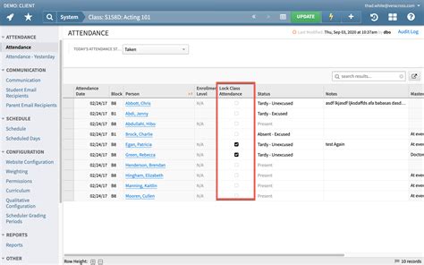 Feature Overview The Attendance Interface