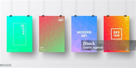 흰색 배경에 고립 된 다채로운 기하학적 디자인의 포스터 2차 도형에 대한 스톡 벡터 아트 및 기타 이미지 2차 도형 3차원 형태 결정체 Istock