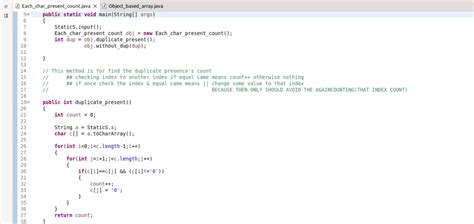 Each Character Presence Object Based Array User Defined My Learnings