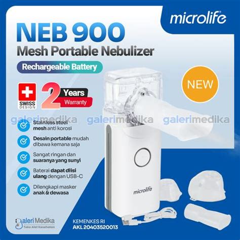 Promo Portable Mesh Nebulizer Microlife Neb 900 Neb900 Nebuliser Alat Uap Rechargeable