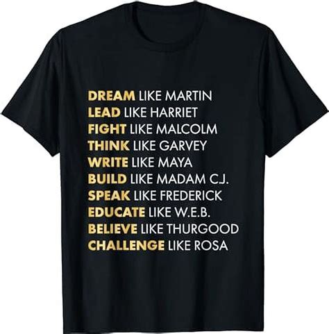 Black History T Shirts Dream Like Martin T Shirt