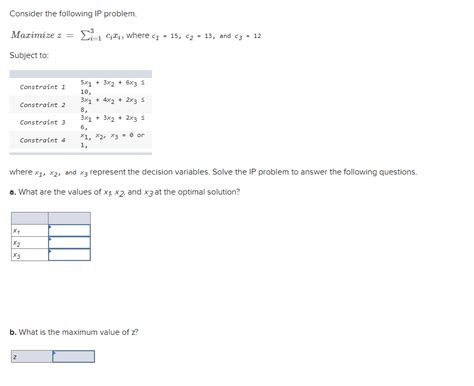 Solved Consider The Following Ip Problem Maximize Z Cili
