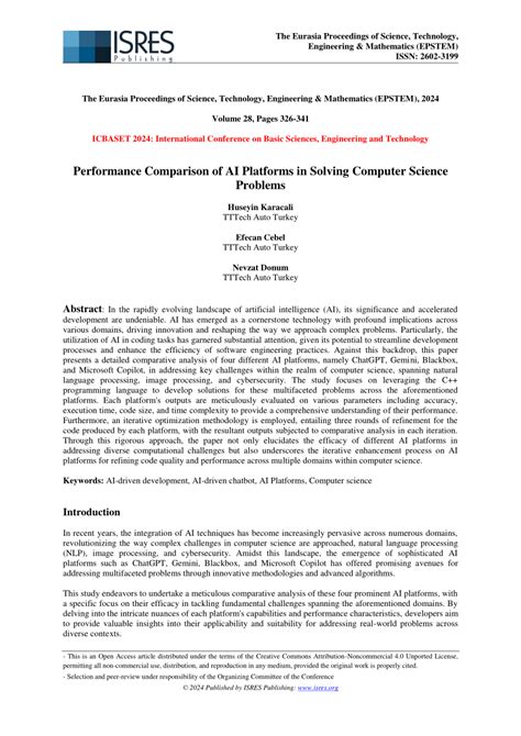 Pdf Performance Comparison Of Ai Platforms In Solving Computer