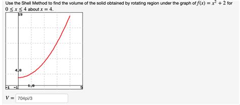 solved use the shell method to find the volume of the solid
