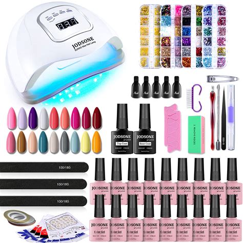 Jodsone Gel Nail Polish Kit With Uv Light 18 Colors Gel