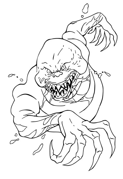 Free Printable Creepy Monster Coloring Page Sheet And Picture For