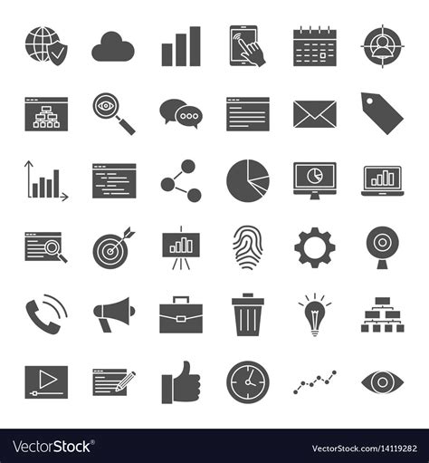 Development Solid Web Icons Royalty Free Vector Image
