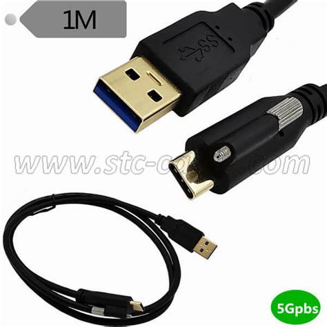 Usb3 0 Type A To Usb 3 1 Type C With Single Screw Panel Mount Locking Cable China Stc