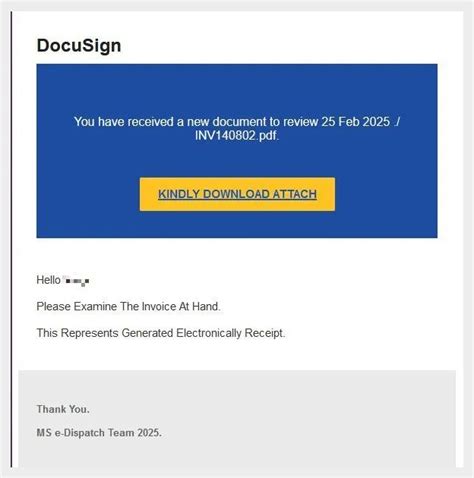 Fraudulent Docusign Email Seeks To Steal Credentials Cybernews