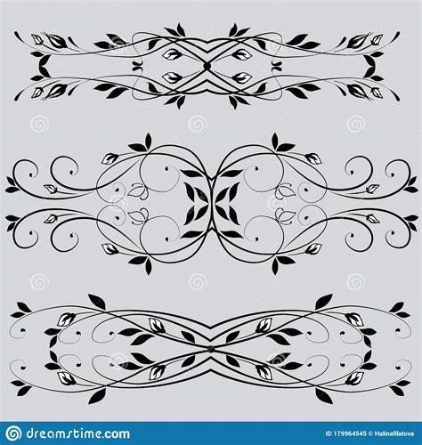378 Curls Vector Illustration Isolate On Gray Background