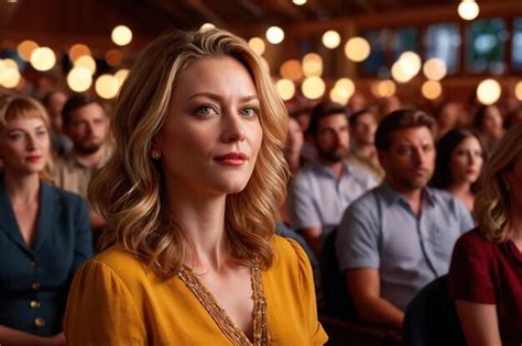 Woman In Large Business Crowd Audience During Presentation Gathering