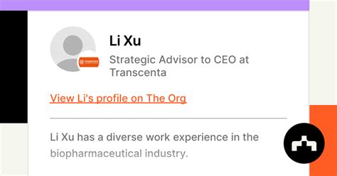 Li Xu Strategic Advisor To Ceo At Transcenta The Org