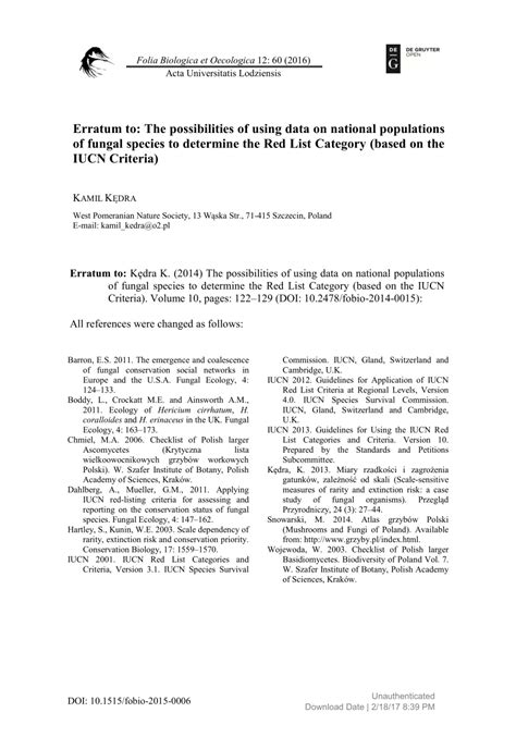 Pdf Erratum To The Possibilities Of Using Data On National
