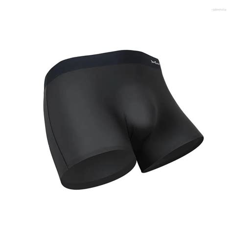 Seamless Ice Silk Boxers With Pouch For Men Sexy And Thin Mens Seamless Underwear For Plus Size