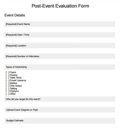 post event evaluation report template 5 templates example