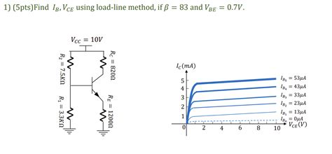 Solved pts Find IB VCE using load line method if β Chegg