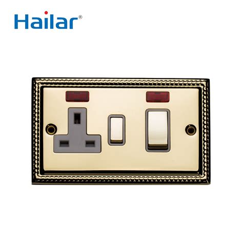 Hailar Polished Satin Cooker Control Unit Socket Uk Standard Wall