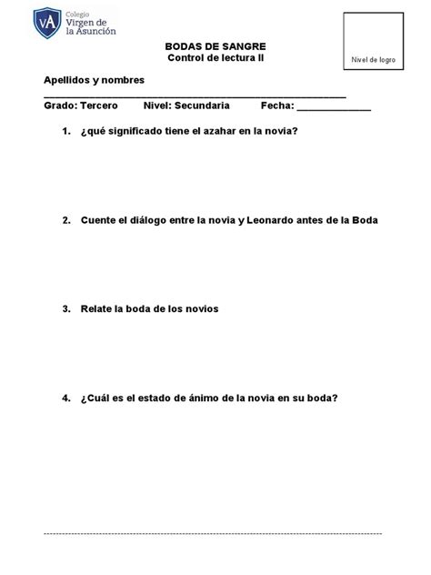 Tercero Control De Lectura Ii Pdf