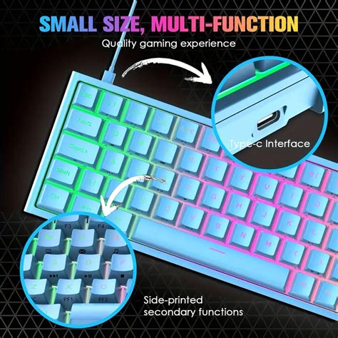 게이밍 키보드 Rgb 크로마 백라이트 미니 메카니컬 키보드 레드 스위치 68키 Full 키 안티 고스트 Pc Temu