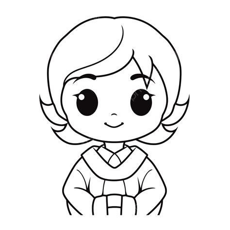 스카프 개요 스케치 드로잉을 입고 만화 소녀 벡터 하나님 그림 그리기 신 그림 개요 신 그림 스케치 Png 일러스트 및