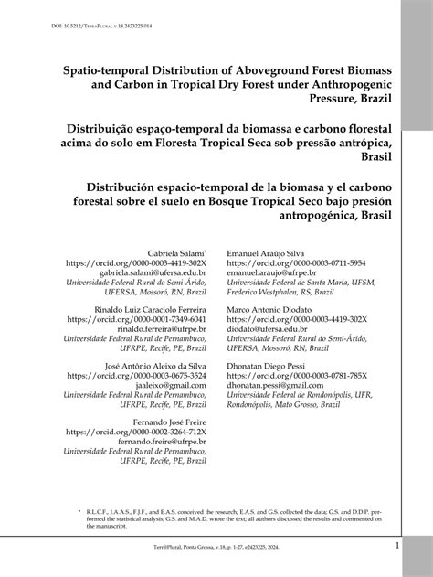 Pdf Spatio Temporal Distribution Of Aboveground Forest Biomass And