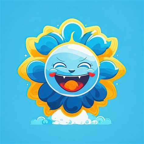 Premium Photo Illustration Vector Cute Sun With Cloud