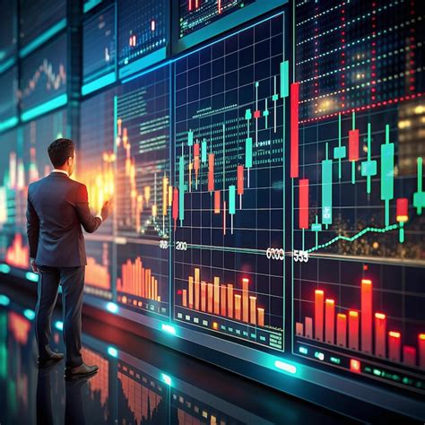 Stock Market Data Chart Visualization Premium Ai Generated Image