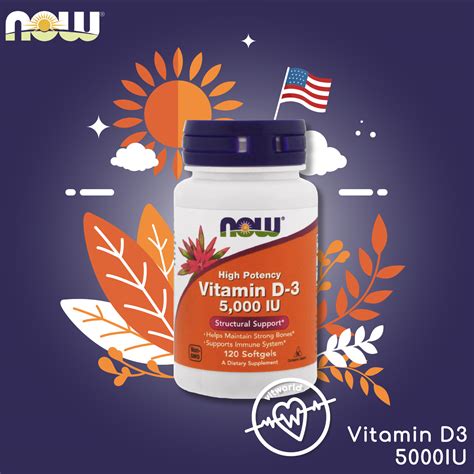 NOW Vitamin D3 5000 IU (120 Softgels) | Lazada Indonesia