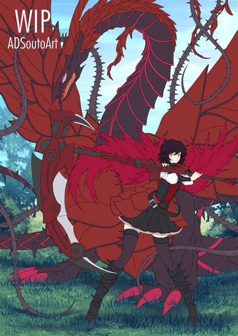 WIP RWBY Yugioh Ruby S Black Rose Dragon BG By ADSouto On