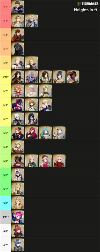 All Playable Engage Characters Heights Ally Notebook Ft Cm R Fireemblem