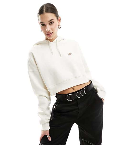 Dickies Oakport Cropped Hoodie In Ecru Asos