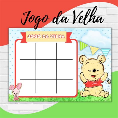 Arquivo Digital Jogo Da Velha Ursinho Poh 2721 Elo7