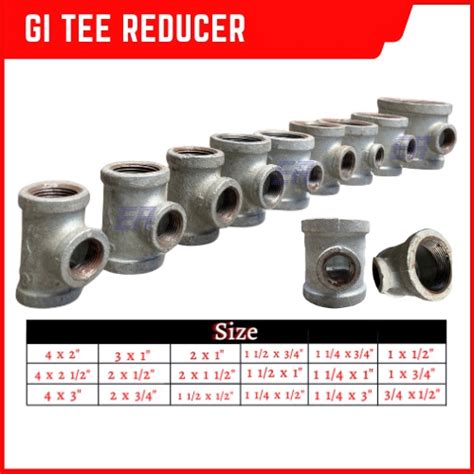 Mech Tee Reducer Gi Fittings Galvanized Iron Shopee Philippines
