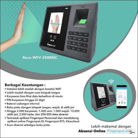 Jual MESIN ABSENSI FINGERSPOT REVO WFV BNC Shopee Indonesia