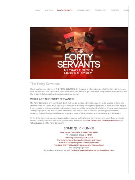 The Forty Servants Adventures In Woo Woo Pdf Divination Playing