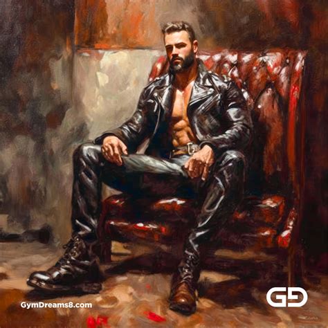 Leather Dad In Black Red White A1 By Gymdreams On Deviantart