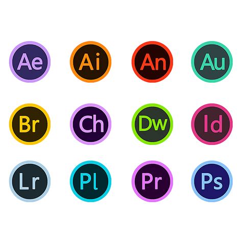 Adobe 软件图标，ps、pr、ai、ae、dw等设计软件图标 被时尚耽误的懒癌 站酷zcool